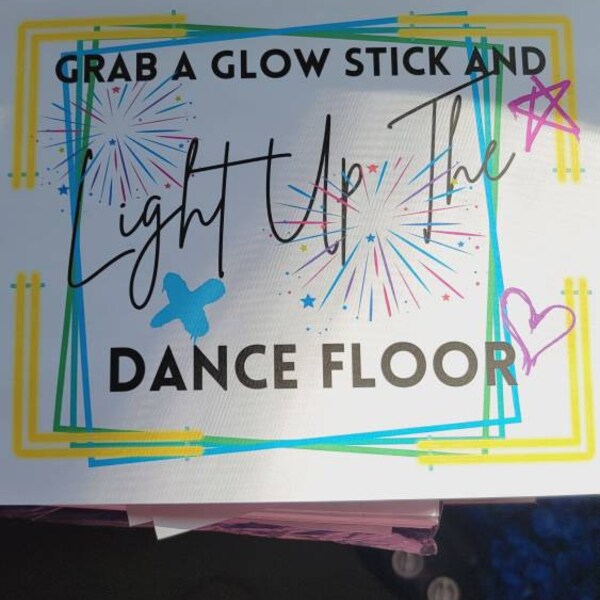 Let's Get Lit Foam Glow Stick Printable Wedding Sign Template, Let Love ...