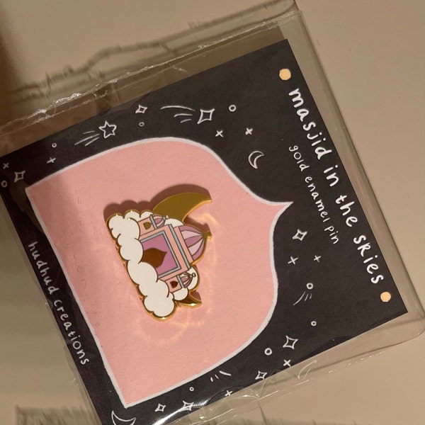 Enamel Pin-masjid in the Skies Gold Enamel Pin, Muslim Pin, Mosque ...