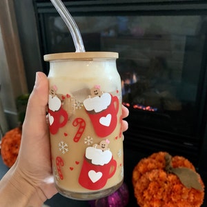 Gingerbread Man Beer Can Glass Svg, 16oz Libbey Full Wrap Svg, Pink ...