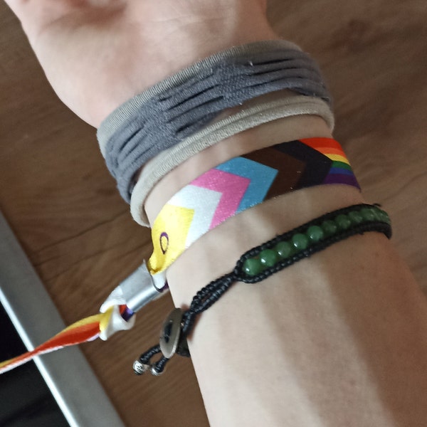 Pride Progress Flag LGBTQ+ Flag Bracelet - Etsy UK