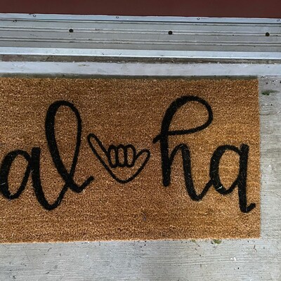 Aloha Shaka // Welcome Mat // Home Decor // Door Mat // Hawaii Decor ...