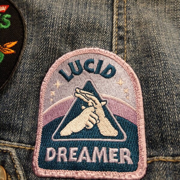 Lucid Dreamer Patch - Metaphysical Fashion Accessory - 3" Iron on Embroidered Patch - Dreamy ...