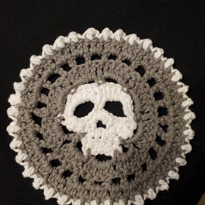 Crochet Pattern Mr Bones Skull Coaster Digital PDF - Etsy