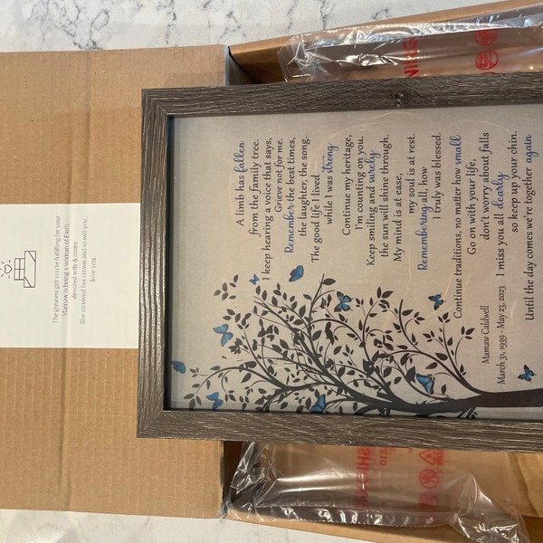Memorial Lighted Shadow Box With Poem | Sympathy Gift for Loss of Loved ...