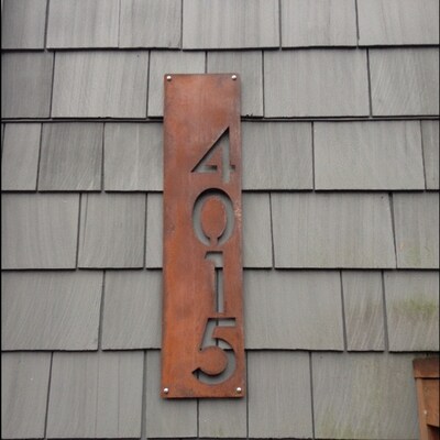 Modern Vertical House Numbers: Custom Modern House Numbers Vertical ...