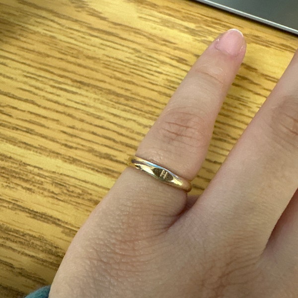 Pinky Initial Ring, Personalized Signet Ring, Custom Pinky Ring, Gold ...
