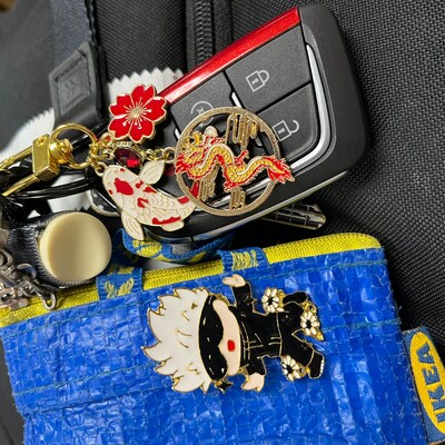 Keyring Chinese Dragon, Red Lantern, Phone Case Charm, Red Koi Fish ...