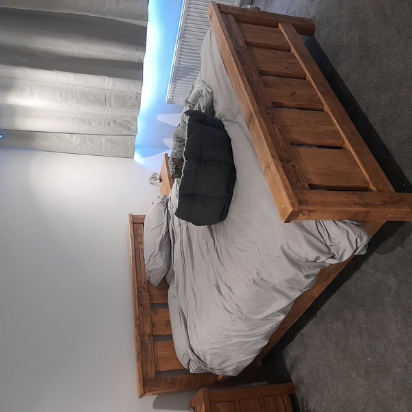 The Windsor Bed Frame Chunky Reclaimed Pine Wood With Footboard All Sizes Available FREE UK ...