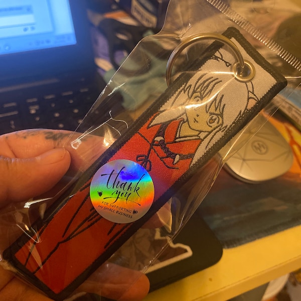 Anime Embroidered Keychain Jet Tag for Otaku Fans, Kawaii Gift, Bag ...