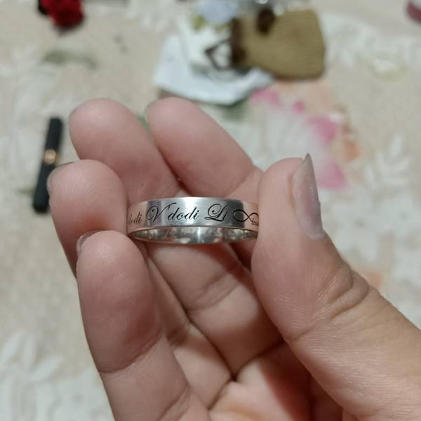 4mm Personalized High Quality Solid Sterling Silver Ring Custom ...