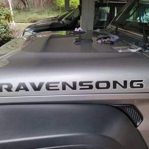 Custom Black Lettering Sticker Decal for Hood With an Outline Set of 2 ...