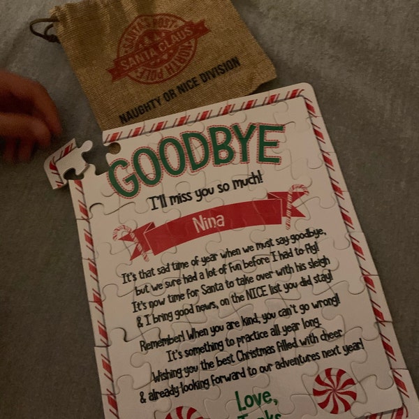 Elf Goodbye Puzzle Fun Elf I'll Miss You so Much Elf Puzzle for Goodbye ...