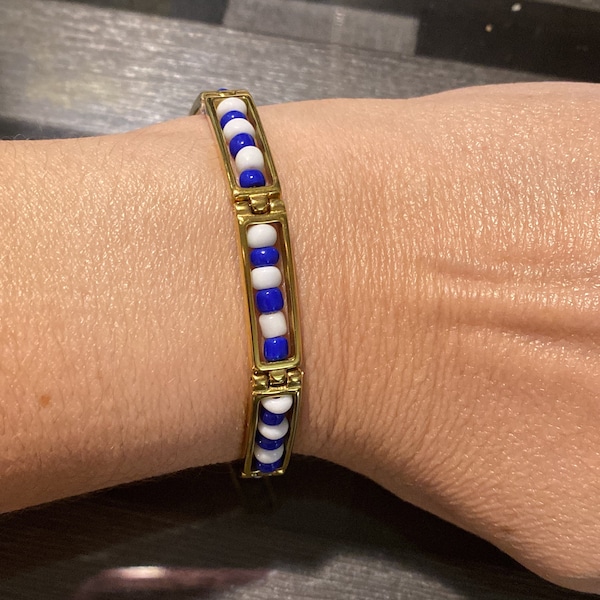 Bangle of Yemaya in Stainless Steel With Real 14 K Gold Plating - Etsy