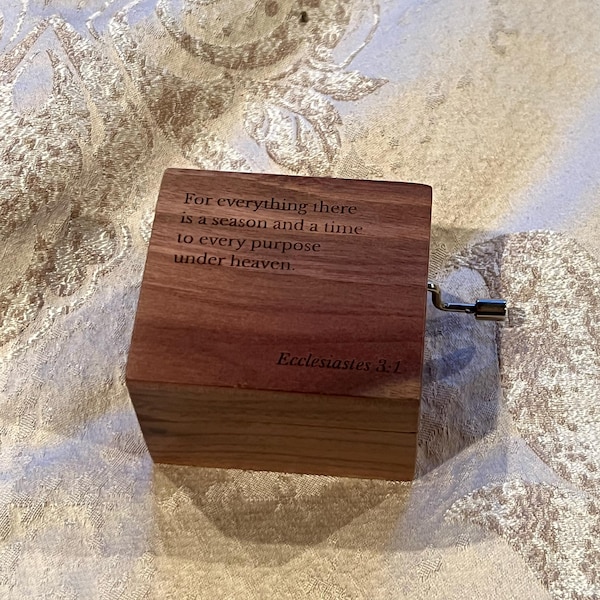 Personalized Music Box | Small Vintage Wooden Music Box | Walnut ...