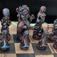 Large Gothic Horror Chess Set, Customisable Colours (pieces Only/no ...