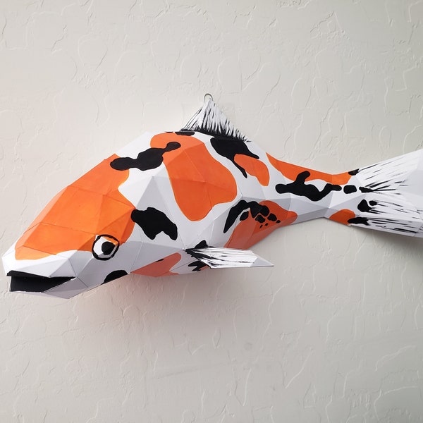 Papercraft Koi Carp, Large Mouth Bass Jumping Fish, Papercraft 3D PDF ...
