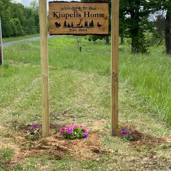 Rustic Live Edge Home Address Sign, Wooden Carved Address Sign, Custom ...