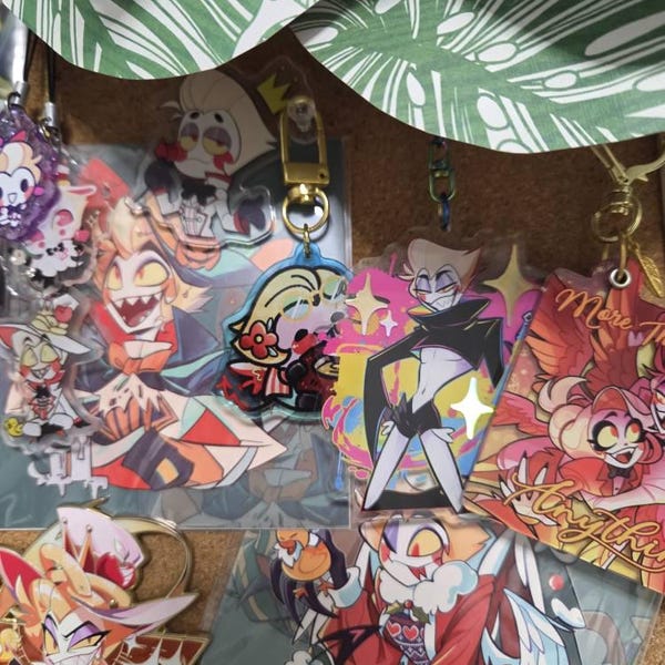 Hazbin Hotel Summer Keychain Vox Alastor and Lucifer - Etsy