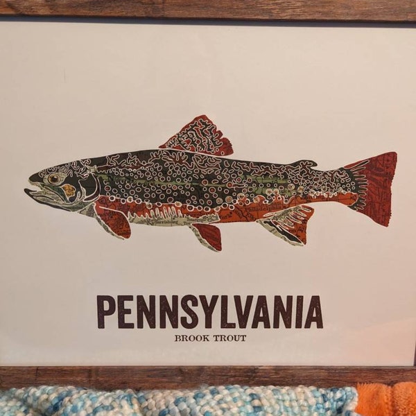 Colorado State Fish, Map Art, Nature Outdoor Art, Vintage Map Art, Art ...