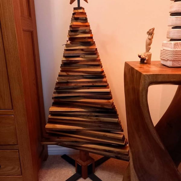 Infinity Eco Wooden Decorative Christmas Tree Multicoloured Stain ...