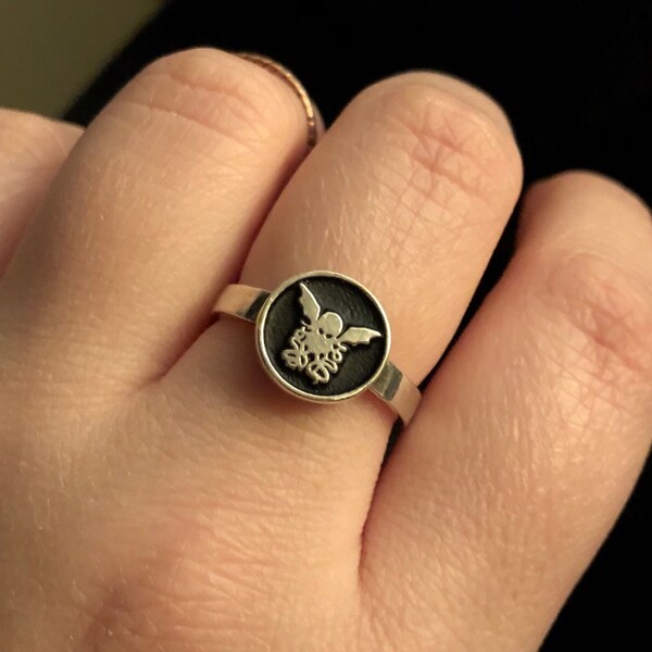 Round Cthulhu Ring, HP Lovecraft's Call of Cthulhu Inspired Jewelry ...