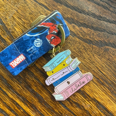 Book Lovers Gold Enamel Keychain - Etsy