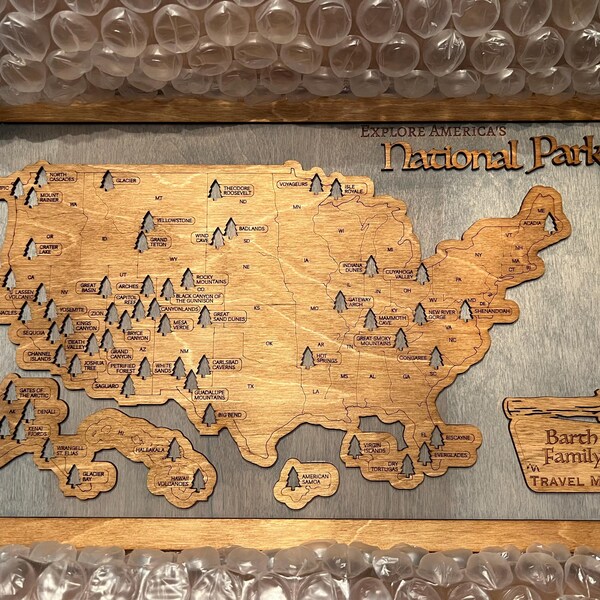 Custom USA National Parks Travel Map | Camper RV Gift | 5th Anniversary ...