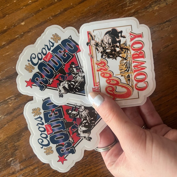 The Original Coors Cowboy Sticker, Rodeo Water Bottle Sticker, Vinyl ...
