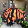 Butterfly Wings Monarch Cape Costume Adult Fairy Wings Chiffon Belly ...