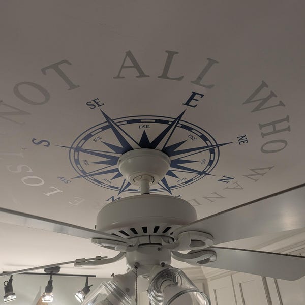 Ceiling Medallion Compass Rose Decal Nautical Beach Decor Not All Who ...