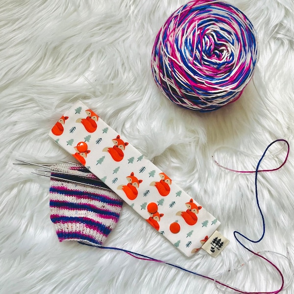 Fox DPN Holder Double Pointed Needle Stitch Stoppers Saver Sleeve Sock ...