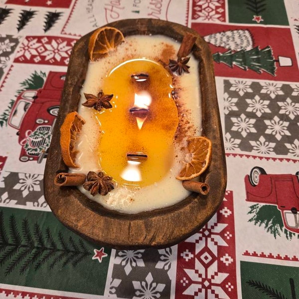 Spiced Orange and Cinnamon Chai Woodwick Dough Bowl Candle - Etsy
