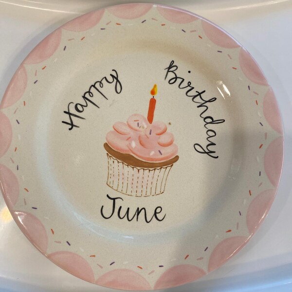Personalised Birthday Plate | 9 Inch Plate | Hand Painted Keepsake Gift ...