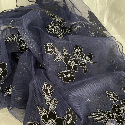 Black-gold Bell Plisse Scarf. Pleated Glittery Lace Scarf. Women's Fine ...