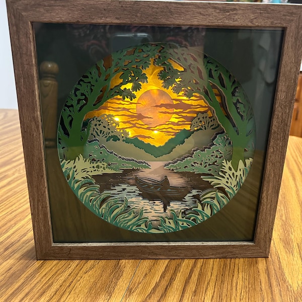 Fall Landscape Shadow Box SVG Bundle, Autumn 3D SVG Shadowbox 3 ...