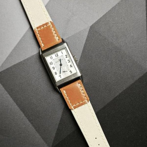 Fixed Bars Golden Brown Barenia Leather Watch Strap, Open Ends Handmade ...