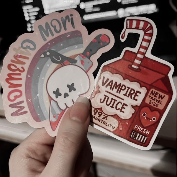 Vampire Juice Box Sticker - Halloween Dracula Blood Vinyl Die Cut ...