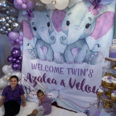 Peanut Elephant Centrepiece for Baby Boy Shower in Lavender & - Etsy