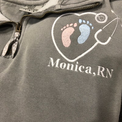 NICU Nurse Sweatshirt Personalized Baby Feet Monogram Quarter - Etsy