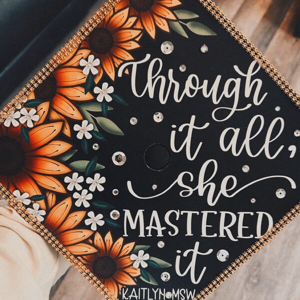 She Mastered It- Grad Cap Topper Graduation Gift Tassel Custom Grad ...