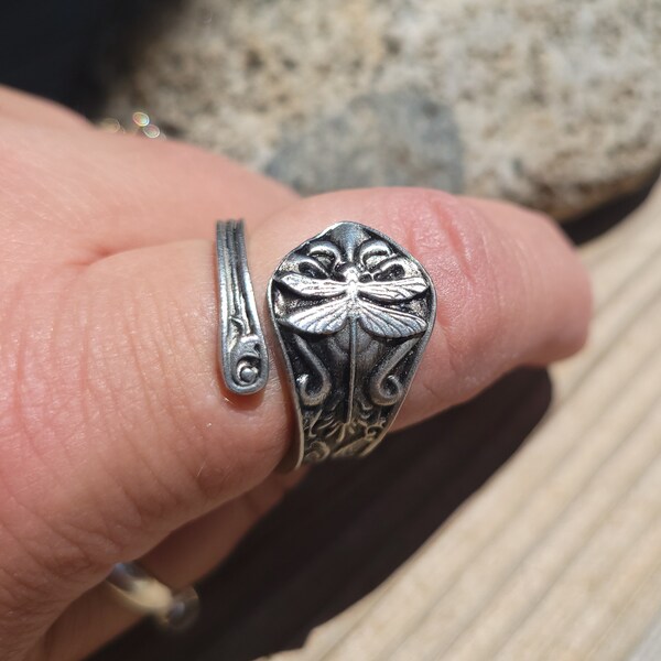 Dragonfly Ring - Adjustable - Wrap Style - Handcrafted by Doctor Gus ...