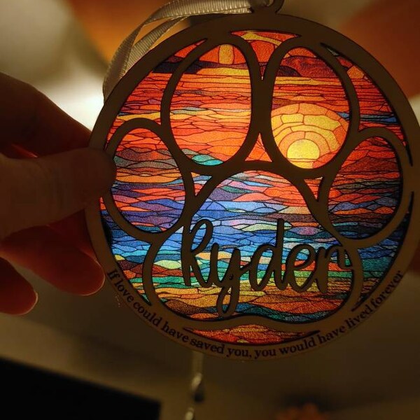 Rainbow Bridge Pet, Sun Catcher, Suncatcher Pet Memorial, Personalized ...