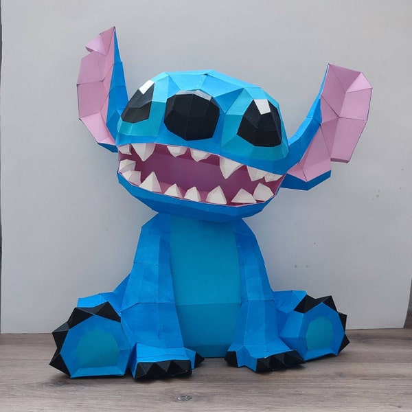 Stitch en Angel papierknutsel DIY pepakura origami sjabloon low poly ...