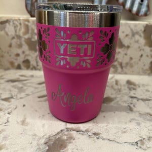 Personalized Floral Design Yeti 20oz Rambler Tumbler 360 Degree ...