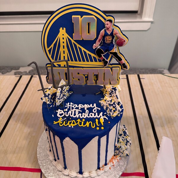 Golden State Cake Topper, Stephen Curry Cake Topper, NBA Cake Topper ...