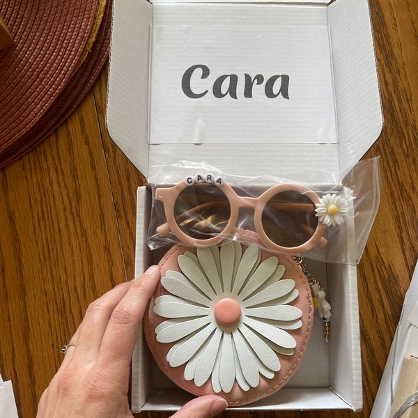 Custom Flower Daisy Girl Proposal Gift Box With Sunglasses, Toddler ...
