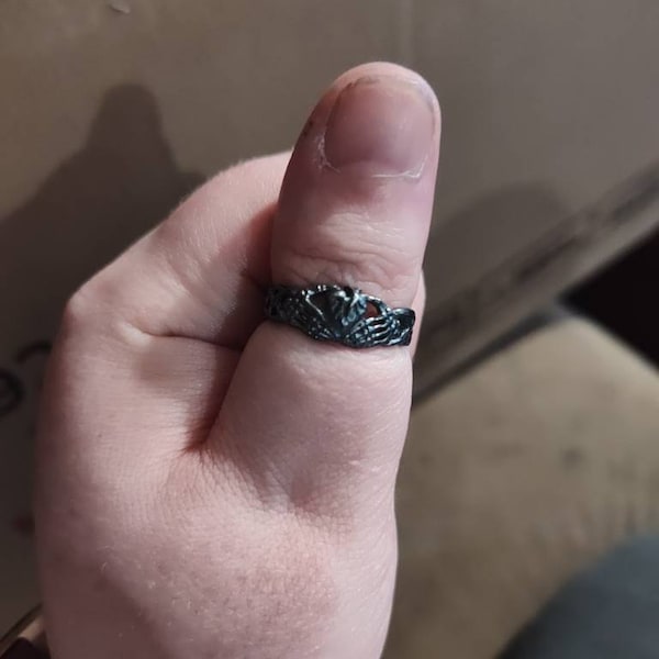 Sterling Silver Dark Gothic Ring, Gothic Engagement Ring, Goth Promise ...