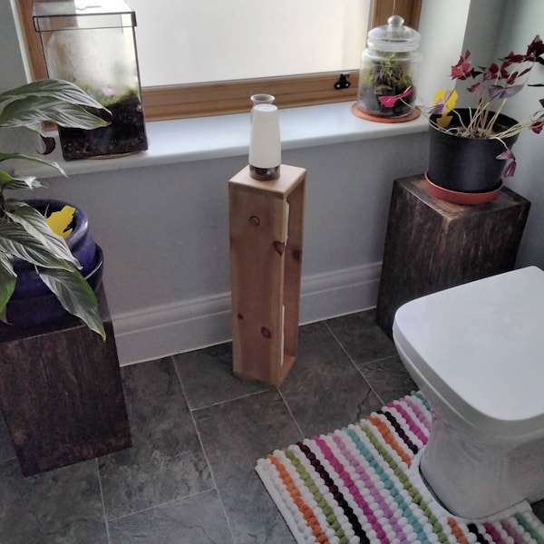 WOODEN Triangle BOOKREST Book ORGANISER Rustic Bedside Table Phone ...