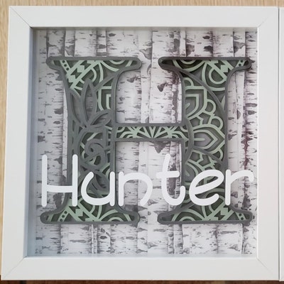 3D Layered Floral Alphabet SVG Letter H DXF for Plasma Cricut Glowforge ...