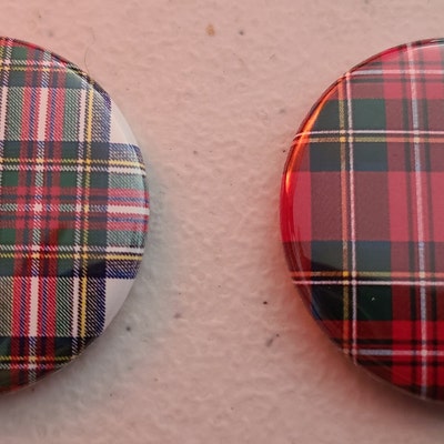 Tartan Plaid Pins 10 Pack, Scottish Plaid Pinback Buttons, 1 or 1.5 or ...